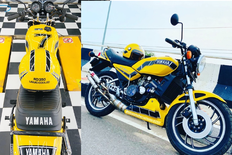 MS Dhoni bike collection gets a newly modified Yamaha RD350 vintage ...